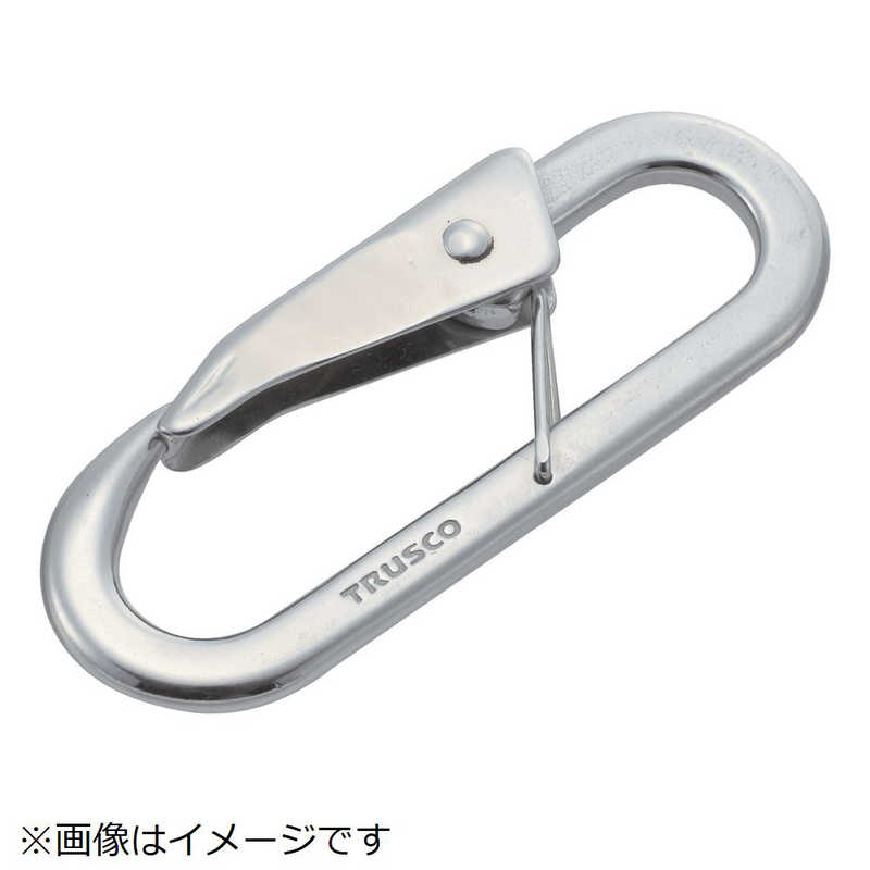 【商品解説】●外れ止めフックが付いていますので、絡まりを防ぎます。【用途】・連結金具として。【仕様】使用荷重（kN）：0．59、L（mm）：98、D（mm）：8、W（mm）：39、S1（mm）：14、S2（mm）：13、t（mm）：6．5、...
