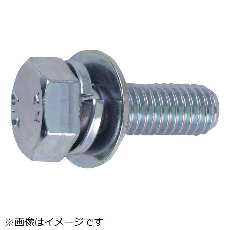【商品解説】●ワッシャー、スプリングワッシャーをセットする手間が省けます。●太径の12ミリまであります。【仕様】寸法（mm）d×L：M6×12、質量（g）：142．6強度区分：4．8、丸ワッシャー、スプリング（P−3タイプ）付【材質／仕上】...