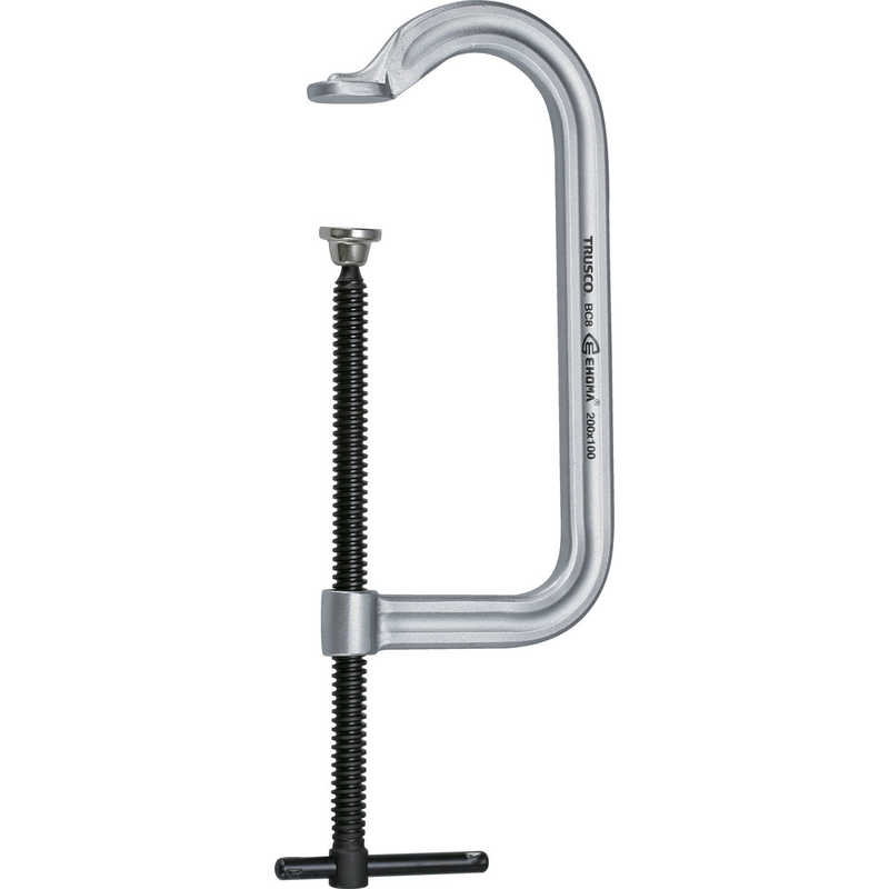 【商品解説】●同寸法のクランプより軽量で、作業しやすいです。【仕様】最大口開き（mm）：200、アゴの深さ（mm）：100、おねじ六角対辺（mm）：＊、締圧力（kN）：＊、最大クランプ範囲（mm）：＊クロムメッキ【材質／仕上】●冷間圧延鋼材...