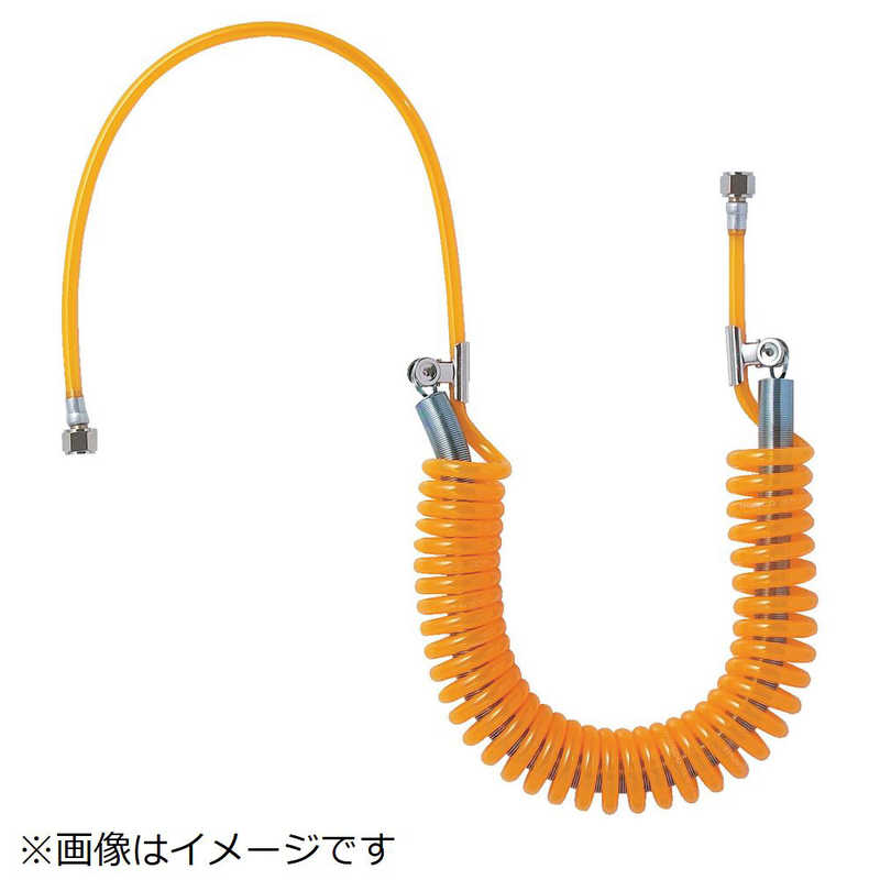 【商品解説】●伸縮性が強く、作業性が優れています。●高温多湿下での水分やカビによる侵食劣化が少ないです。【仕様】最大使用寸法（m）：2、ホース取付口：G1／4、質量（g）：280コイルホース：5×8mm（内径×外径）、最高空気圧力：0．7M...