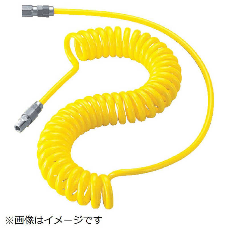 【商品解説】●ゴム弾性を有し復元力に優れています。【仕様】●コイル径（mm）：42●色：黄●使用範囲（m）：8．0●全長（mm）：1400●コイル長（mm）：800●質量（g）：460●寸法B（mm）：500●使用流体：空気●流体温度：−5...