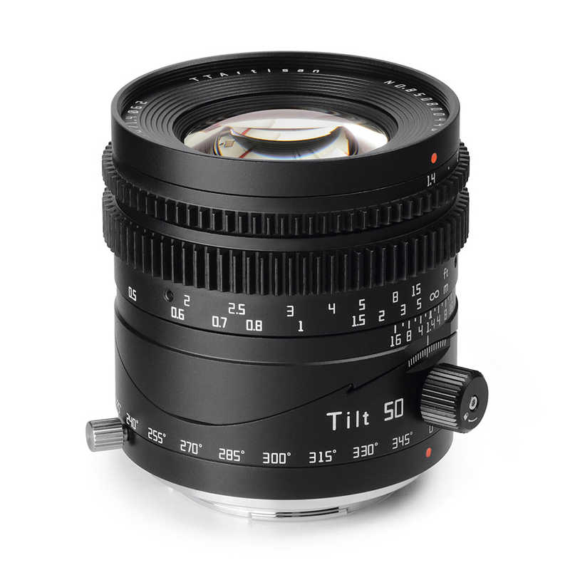 【商品解説】銘匠光学 TTArtisan Tilt 50mm f/1.4銘匠光学 TTArtisan Tilt 50mm f/1.4は、ティルト・回転機構を採用したフルサイズ対応の大口径標準レンズです。奥行きのある被写体に対して幅広くピント...