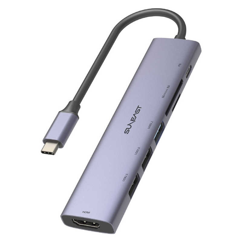 【商品解説】●USB3.2Gen1対応　最大転送速度 5Gbps（理論値）●対応インターフェース　HDMI　x1　USB3.2typeA　x1　USB2.0typeA　x2　microSD　x1 SD x1　USB PD給電専用　x1●US...