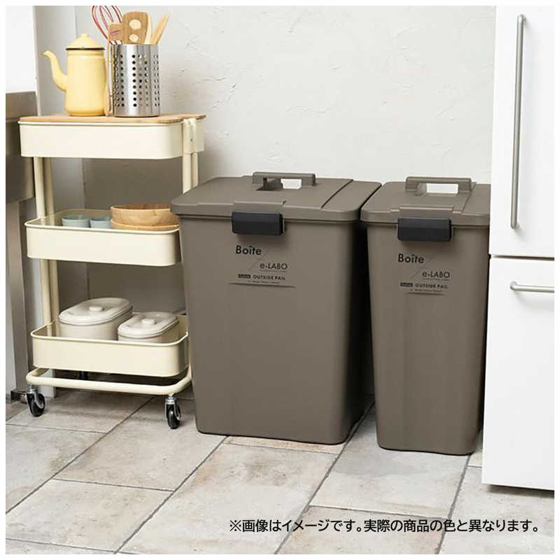 天馬 Boite e-LABO タッチオープンペール フタ付き 45L カーキ ELB-TOP45KH | Sizeee