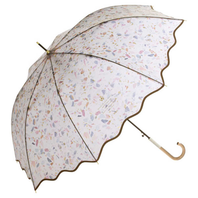 お買い得品【商品解説】韓国雑貨をモチーフにした長雨傘。本体は雑貨などでよく見る「テラゾー」柄をイメージしてデザインしており、大人かわいいアイテムです。手元やパイピングはなみなみデザインで、細部までこだわったデザインがファッションを引き立てま...