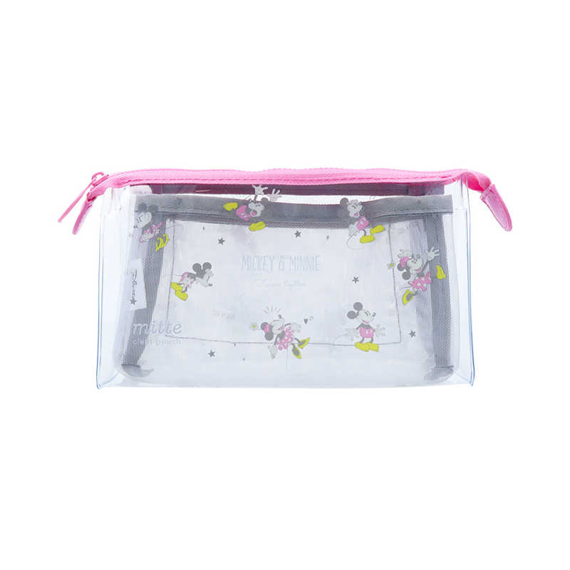 お買い得品【商品解説】キャラクターのかわいいデザインが勢揃い！学校や会社のデスク周りを彩ります！クリアポーチ メッシュ マチ mitteたっぷり収納＆自立できるマチタイプです。●柄：ディズニー●デザイン：ミッキーマウス●内容：1個●パッケー...