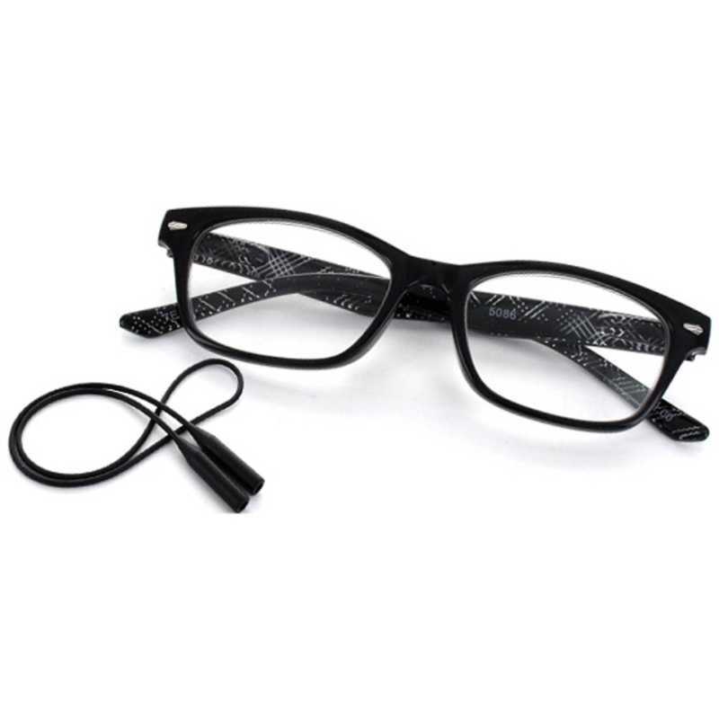 【商品解説】人気の転写デザインテンプルのオシャレ老眼鏡。軽くて丈夫なポリカーボネート製。専用ケース・便利なシリコンコード付き。シリコンコードはツルの先端に差し込むだけでOK。シリコン素材だからズレ落ち防止にもなります。【スペック】●型式：5...