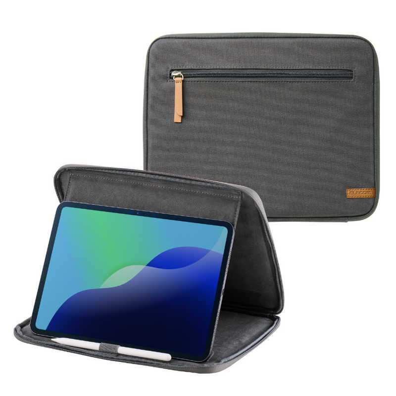 【商品解説】動画視聴などに便利なスタンド付きのタブレット汎用インナーケースです。11インチまでのタブレットに対応しています。シンプルなデザインながら、ポケット付きでケーブルやAC充電器などの必要な小物を収納できます。メイン収納部には、タブレ...