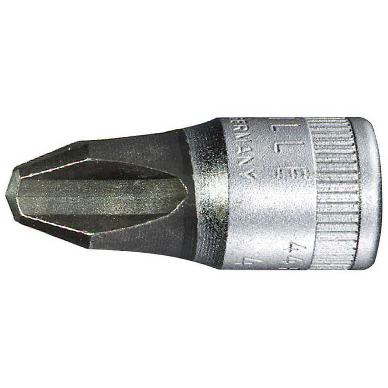 【商品解説】●軸長の短いプラスビットソケット。●差込角(SQ；inch)：1/4●サイズ(#)：4●全長(L1；mm)：28●軸長(L2；mm)：16●ソケット部外径(d；mm)：11.6●質量(g)：14【スペック】●型式：44P-4（4...