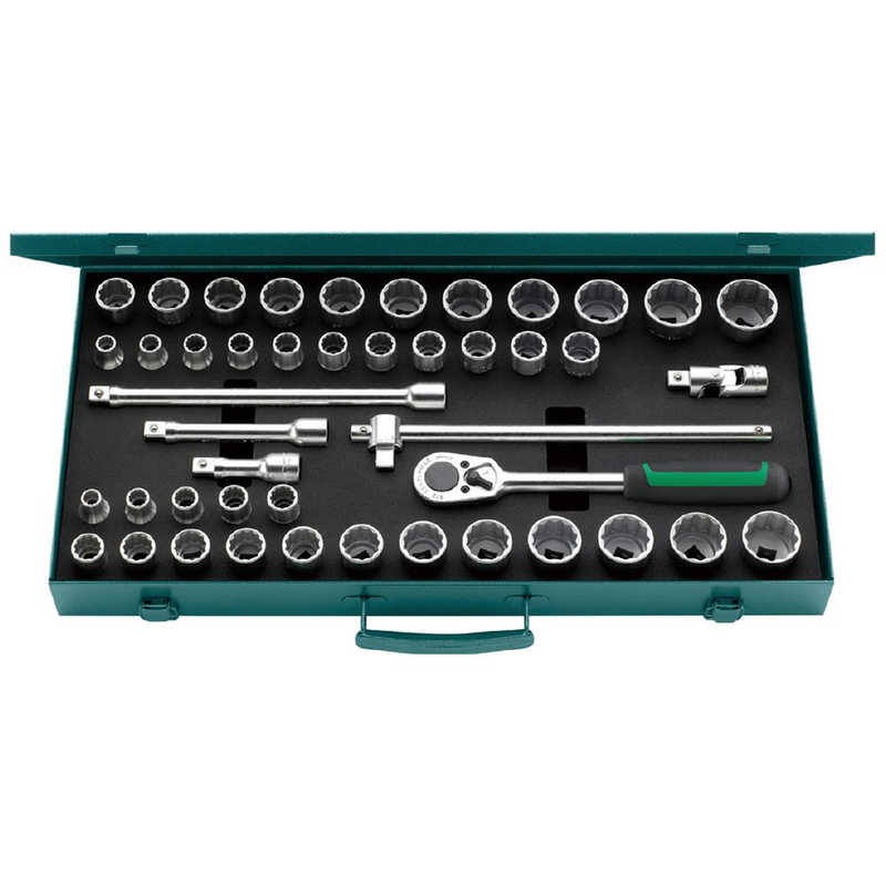 【商品解説】●45pcsの1/2SQソケットレンチセット。●差込角(SQ；inch)：1/2●ケースサイズ(mm)：W530×D265×H50●質量(g)：8560ソケット(十二角)：10・11・12・13・14・15・16・17・18・1...