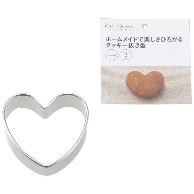 【商品解説】●クッキー生地をハートの形に抜けるステンレス製の抜き型です。●お弁当用などの野菜のくり抜きにも使用出来ます。【スペック】●型式：DL6216（DL6216）●JANコード：4901601299519仕様1：商品本体サイズ：幅28...