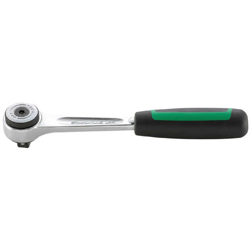 【商品解説】●3/8SQのラチェットハンドル。●握りやすい樹脂グリップ。●差込角(SQ)：3/8●ギア数：60●送り角(°)：6●全長(L；mm)：194●ヘッド幅(b；mm)：32●ヘッド部厚み(a；mm)：24●質量(g)：236●ラチ...