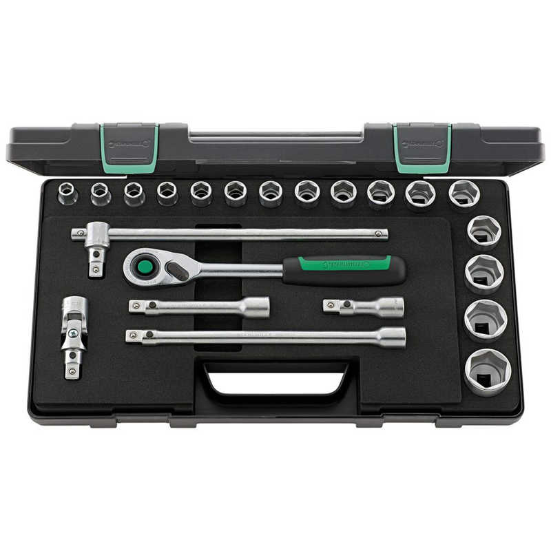 【商品解説】●22pcsの1/2SQソケットレンチセット。●差込角(SQ；inch)：1/2●ケースサイズ(mm)：W454×D253×H64●質量(g)：4765ソケット(六角)：10・11・12・13・14・15・16・17・18・19...