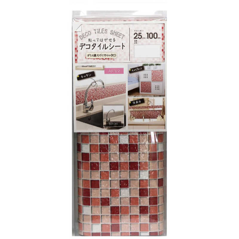 【商品解説】●貼って剥がせるタイルシール●立体感のあるデザイン【仕様】・商品サイズ：約 横25×縦100（cm）・材質：表面：塩化ビニル、中間層：ポリエステル（吸着面）、粘着剤：アクリル系樹脂、剥離紙：紙・備考：　貼れる面：表面が平滑な面、...