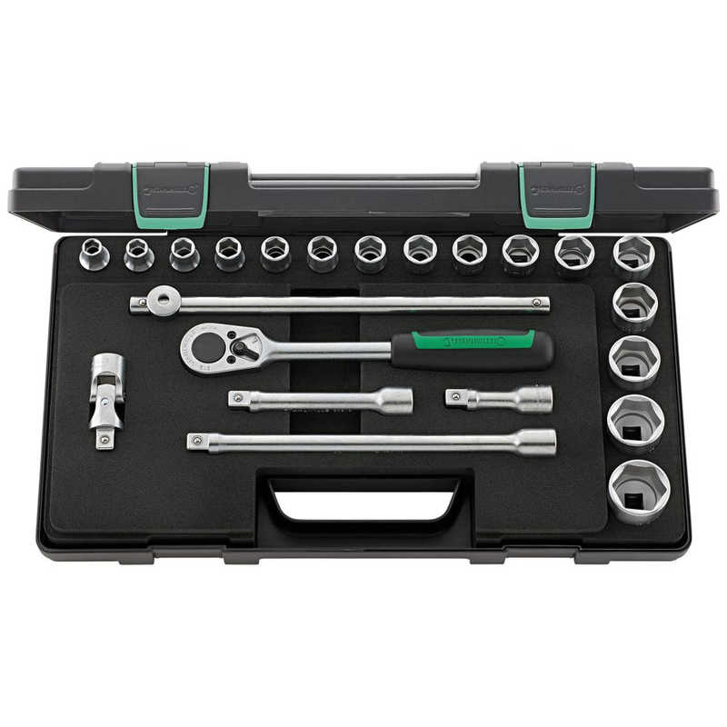 【商品解説】●22pcsの1/2SQソケットレンチセット。●差込角(SQ；inch)：1/2●ケースサイズ(mm)：W454×D253×H64●質量(g)：4810ソケット(六角)：10・11・12・13・14・15・16・17・18・19...