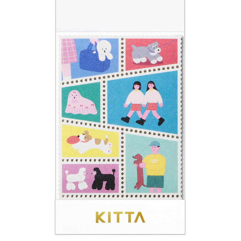 【商品解説】小さく持てるマスキングテープ人気の切手風シールに新形状が登場！好きな位置や大きさでピリッと切り取れる。シートサイズ：約H71×W54mm/表紙サイズ：約H91×W55mm（折りたたみ時）色：ワンコ材質：和紙【スペック】●型式：K...