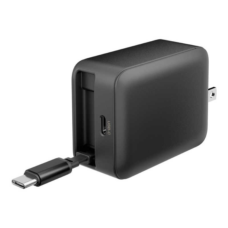 【商品解説】●単体使用時最大65WのUSB PD（USB Power Delivery）対応 巻取式USB-CケーブルとUSB-Cポートを搭載したAC充電器。●過電流・過電圧保護機能を搭載した安全設計。●90°回転式ACプラグ採用で収納・持...