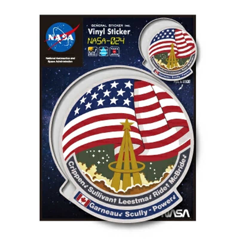 【商品解説】NASA公認ステッカー。ワッペンモチーフのステッカーが勢揃い。こちらの商品は耐水、耐光性のあるステッカーです。屋外はもちろん、スマホ、PC、スーツケースなど様々なところに貼ってお楽しみ下さい。●サイズ幅72mm×高さ95mm（シ...