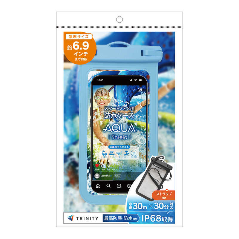 【商品解説】【スペック】●型式：TR-WPC-DL-BL（TRWPCDLBL）●JANコード：4582269604985種類：防水ケース仕様1：製品サイズ：120.6 × 215 × 16.4mm（W × H × D）製品重量：47.7gこ...