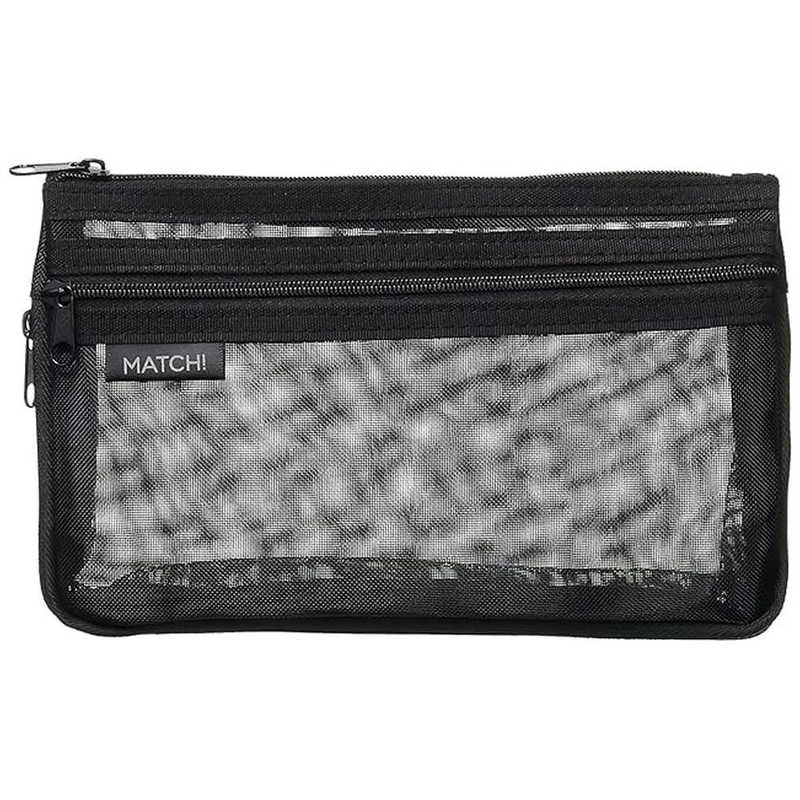 【商品解説】メッシュケース　MATCHメッシュケース MATCH（マッチ） BK（ブラック）ファスナー開けるとマチが出て、スリムにしたり大容量に変形！メッシュケース　MATCH（マッチ）。サイズ：200mm×120mm×20mm材質：ポリエ...