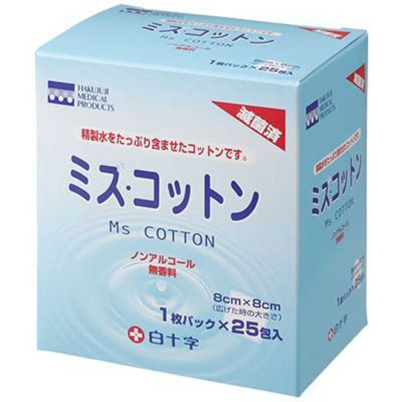 【商品解説】●滅菌済で、1枚ずつ個包装になっていますので、清潔です●ノンアルコールタイプで、精製水のみをたっぷり含ませたコットンです【スペック】●型式：ミズコツトン2オリ25マイ（ミズコツトン2オリ25マイ）●JANコード：49876031...