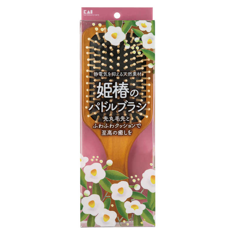 【商品解説】人気のパドル形状のブラシ。ピンには木材（ヒメツバキ）を使用しているため、樹脂製のブラシよりも静電気が発生しにくく、先丸毛先×抜群のクッション性で癒される使い心地です。※この商品は、商品デザイン・パッケージが予告なく変更される場合...