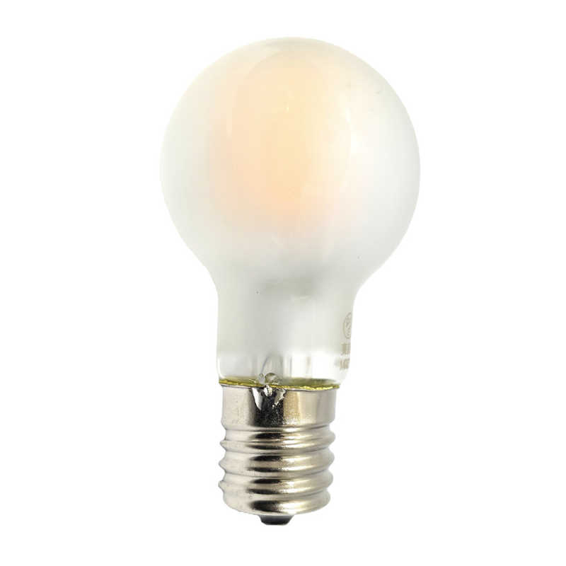 NEW（新入荷）【商品解説】●口金：E17●使用電圧：AC100V●定格消費電力：3.5W●光源色：電球色●色温度：2200k●全光束：375lm●配光角度：290度●サイズ：Φ35×H67mm●重量：12g●材質：ガラス●フロストガラス●...