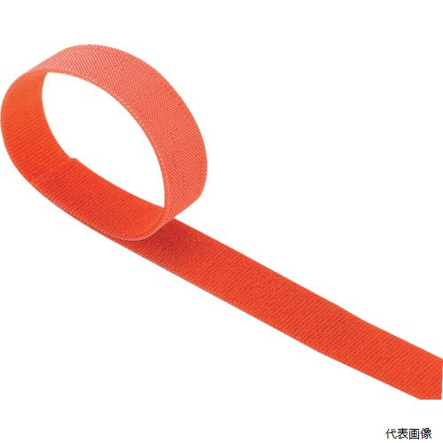 【特長】 ●片面にプラスチックフック・片面に織物ループの付いた両面タイプのマジックテープ［［R下］］です。 ●プラスチックフックのため、強い係合力で結束に利用できます。 【用途】 ●コード・ホースなどの簡易仮止め。 【仕様】 ●色：オレンジ...