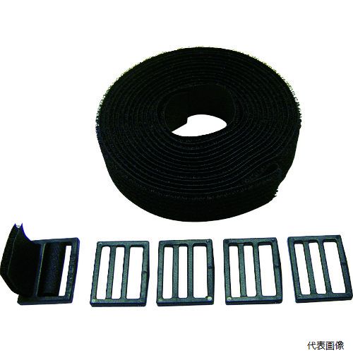 【特長】 ●専用カン付で、自由自在にバンドが作れるバンドキットです。 【用途】 ●さまざまな商品の結束に。 ●色：ブラック ●幅(mm)：25 ●長さ(m)：3 ●厚さ(mm)：2.5 ●引張せん断強度：7.8N/［［CM2］］ 【材質／仕...