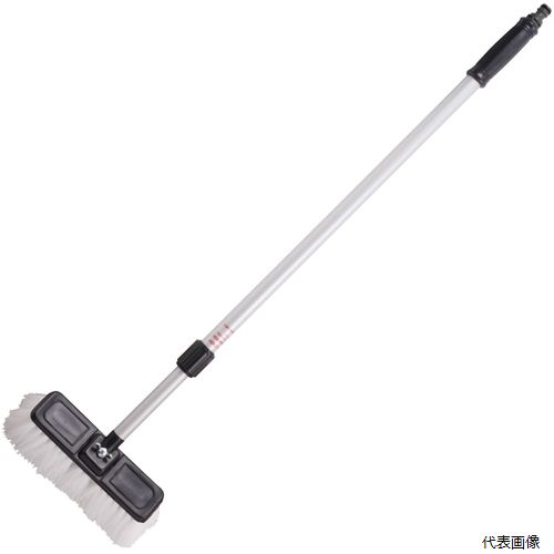 【特長】 ●ホースをワンタッチで接続し、ブラシに通水しながら使用できます。 【用途】 ●清掃用。 ●1BOXカーなどの洗車用。 【仕様】 ●幅(mm)：200 ●長さ(mm)：780〜1240 ●寸法(mm)：200×970×105 ●ワン...
