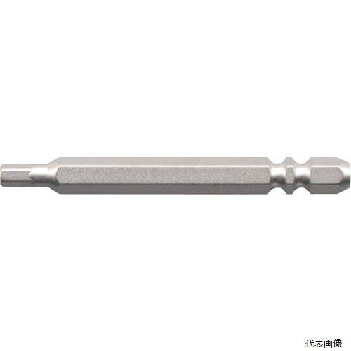 【特長】 ●機種を選ばず使えるW溝タイプです（9mm溝・13mm溝）。 【用途】 ●六角穴付きネジ、六角穴付きボルト回しに。 【仕様】 ●対辺(mm)：4.0 ●全長(mm)：65 ●シャンク径(mm)：6.35 ●軸長(mm)：65 ●シ...