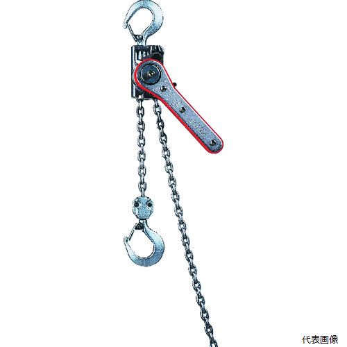 【特長】 ●V級チェーン・特殊表面塗装でサビ対策は万全です。 ●スピーディーにそして使いやすく信頼に応える縦、横、斜万能牽引機です。 ●JIS規格品（JISB8819）です。 【仕様】 ●定格荷重(t)：0.10 ●標準揚程(m)：1.0 ...