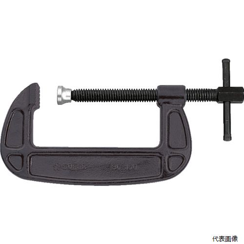 【特長】 ●早締め用のハンドル付です。 ●ねじ頭部はレンチで締め付けられる六角形のため、さらに確実な締め付けができます。 ●アダプター（ねじ先端部の受皿）は交換できます。 【仕様】 ●最大口開き(mm)：38 ●アゴ深さ(mm)：31 ●オ...