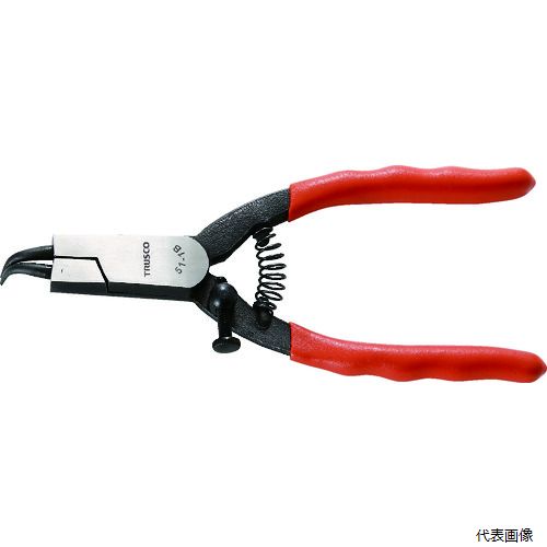 【特長】 ●握りやすさを追求したハンドル形状です。 【仕様】 ●リング使用範囲(mm)：10〜25 ●爪先端径(mm)：1.0 ●全長(mm)：155 ●爪形状：曲爪 ●モデル：軸用 【材質／仕上】 ●本体：炭素鋼（S50C） ●爪部：クロ...