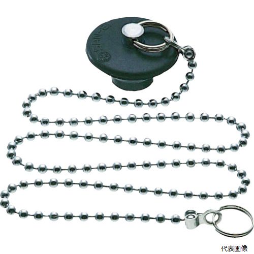【特長】 ●浴槽用排水栓金具の上面と内径側面の両方で止水します。 【仕様】 ●長さ(mm)：670 ●許容排水口径(mm)：42〜45 ●鎖玉径(mm)：4.5 ●D(mm)：45 ●d(mm)：35 ●H(mm)：17.5 ●片側丸カン付...