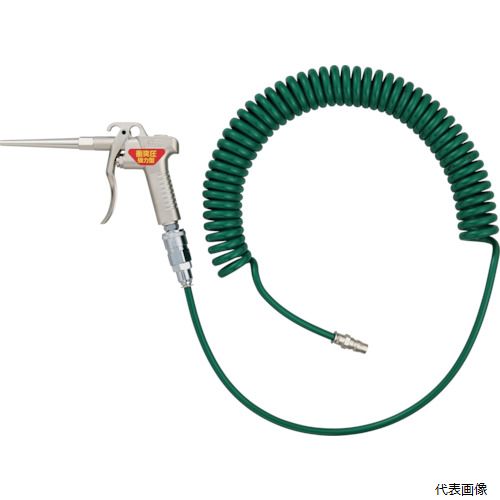 【特長】 ●ホース両端金具はユニバーサルに回ります。 ●取外しが簡単なフィッティングタイプで作業効率がアップします。 【用途】 ●一般生産工場でのダスト作業に。 【仕様】 ●ノズル長(mm)：100 ●ノズル口径(mm)：3 ●ノズル取付口...