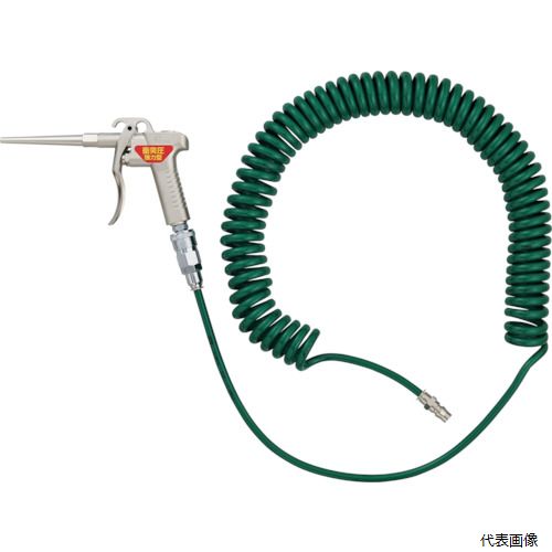 【特長】 ●ホース両端金具はユニバーサルに回ります。 ●取外しが簡単なフィッティングタイプで作業効率がアップします。 【用途】 ●一般生産工場でのダスト作業に。 【仕様】 ●ノズル長(mm)：100 ●ノズル口径(mm)：3 ●ノズル取付口...