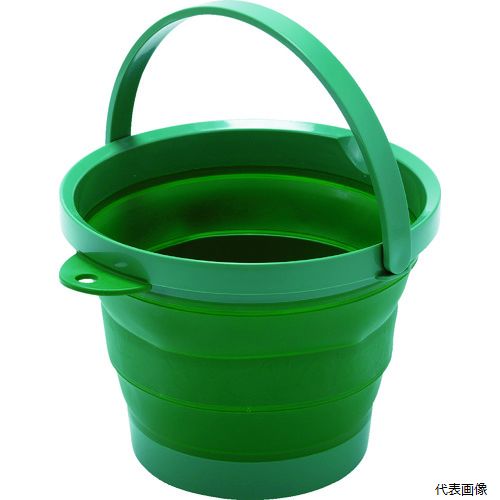 【特長】 ●折りたたみができるバケツです。 ●収納スペースを取りません。 ●底面もエラストマー樹脂を使い滑りにくいです。 【用途】 ●清掃用品・緊急用の防災用バケツとして、車の洗車用として幅広くお使いできます。 ●容量(L)：8 ●間口(m...
