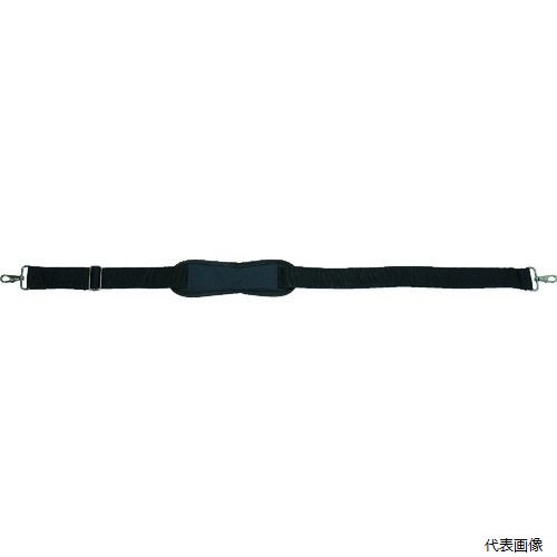【特長】 ●クッション性のある肩パッド付で頑丈なショルダーベルトです。 ●取り付け部はスチール製です。 ●相手側線径5mm未満であれば、適合機種以外にも取付可能です。 【用途】 ●ツールバッグの替えベルトとして。 【仕様】 ●色：ブラック ...