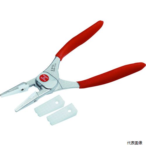 【特長】 ●ソフトタッチシリーズ最小・最軽量です。 ●キズをつけずにしっかりつかみます。 ●防錆力に優れたカチオン電着塗装です。（メッキ品の約10倍） ●細かな作業に最適な「先細樹脂」を装着しています。 ●幅広い面で挟める「平型樹脂」を付属...