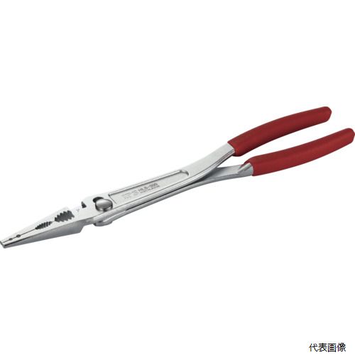 【特長】 ●全長約300mmのロングリーチで手が届く、強力につかむ、剛性に優れたハイパープライヤです。 ●奥まった所、狭い場所での作業に最適です。 ●釘や針金の切断が可能なワイヤーカッター付です。 【用途】 ●自動車、農機具、機械整備など手...