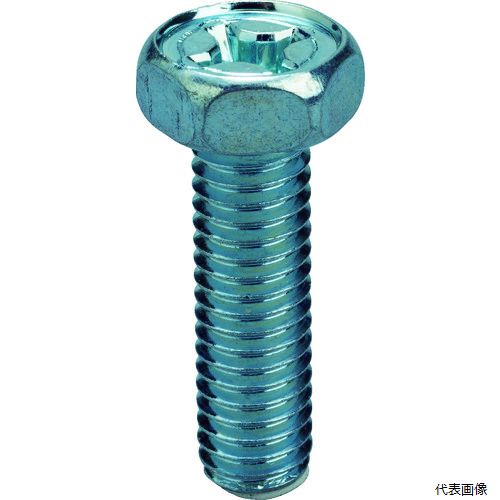 【特長】 ●アプセットタイプの十字穴付六角ボルトです。 ●締付工具は、レンチもしくはドライバーの両方の使用が可能です。 ●環境に配慮した三価クロメート品です。 【仕様】 ●寸法(mm)d：M8 ●寸法(mm)L：15 ●ねじピッチ(mm)：...