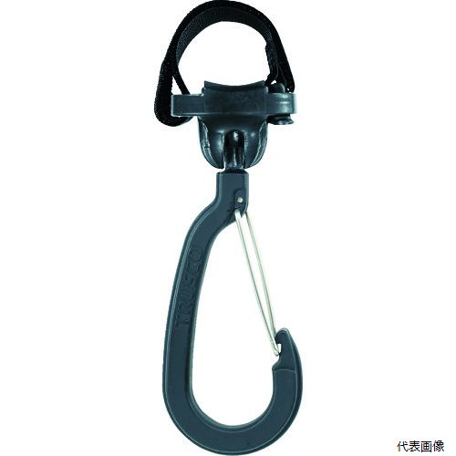 【特長】 ●ベルトで長さ調整をしてパイプなどに取り付けることができるフックです。 ●フックにすべり止めが付いているので横にズレません。 ●縦横方向に180度回転します。 【用途】 ●物の吊り下げ、引っ掛けとして。 【仕様】 ●色：ブラック ...