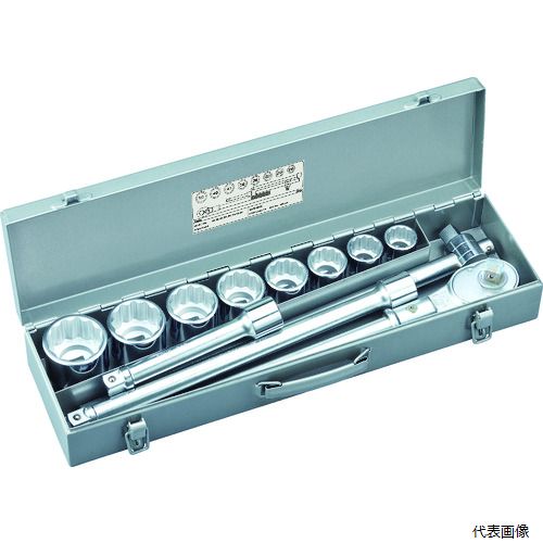 【特長】 ●大型機械整備、土木整備、プラント整備の作業に最適なセットです。 【用途】 ●大型自動車、建設機械、造船、大型農業機械などの整備。 【仕様】 ●差込角(mm)：19.0 ●セット内容(点)：12 ●ソケット内容(mm)：12角：2...