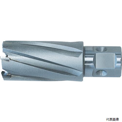 【特長】 ●工具が不要でワンタッチで刃物交換ができます。 【用途】 ●被削材：軟鋼材。 【仕様】 ●刃径(mm)：26.5 ●最大加工板厚(mm)：35 ●適合機種：日東工器製：アトラエースクイックオート、アトラエース ●全長(mm)：73...