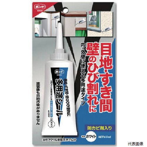 【特長】 ●塗布性良好であり、作業性に優れます。 ●乾燥後塗装することが出来ます。 ●目地汚染のないノンブリードタイプです。 【用途】 ●内・外壁の目地・ひび割れ補修に。 ●壁と柱、壁クロスのスキ間充填に。 【仕様】 ●色：ホワイト ●容量...