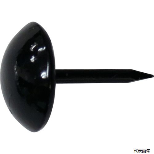【特長】 ●椅子や太鼓の革張りに使用します。 ●購入しやすい少量パックです。 【仕様】 ●寸法(mm)d：1.5 ●全長(mm)：16 ●頭部径(mm)：11 ●色：黒 ●パック入数(本)：13 【材質／仕上】 ●スチール ●表面処理：黒色...
