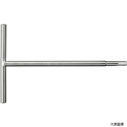 【特長】 ●全長が長いので奥まった狭い箇所の作業に最適です。 ●T形ハンドルタイプなので強力な締め付けが可能です。 【用途】 ●六角穴付ボルトの締め付け、緩め作業。 【仕様】 ●全長(mm)：300 ●全幅(mm)：190 ●対辺寸法(mm...