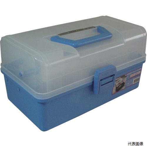 【特長】 ●上部が半透明なので外から内部を確認できます。 ●工具部品の収納や小物入れ、救急箱など様々な用途に使えます。 【仕様】 ●色：ブルー ●外形寸法(mm)間口：321 ●外形寸法(mm)奥行：195 ●外形寸法(mm)高さ：165 ...