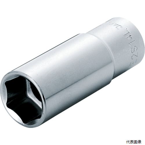 【特長】 ●ボルトが突き出したナットを回すのに最適です。 ●深い箇所のナットにも最適です。 ●差し込み後、トルクをかけてもナメにくくなっています。 【仕様】 ●差込角(mm)：6.35 ●対辺寸法(mm)：14 ●全長(mm)：51 ●対辺...